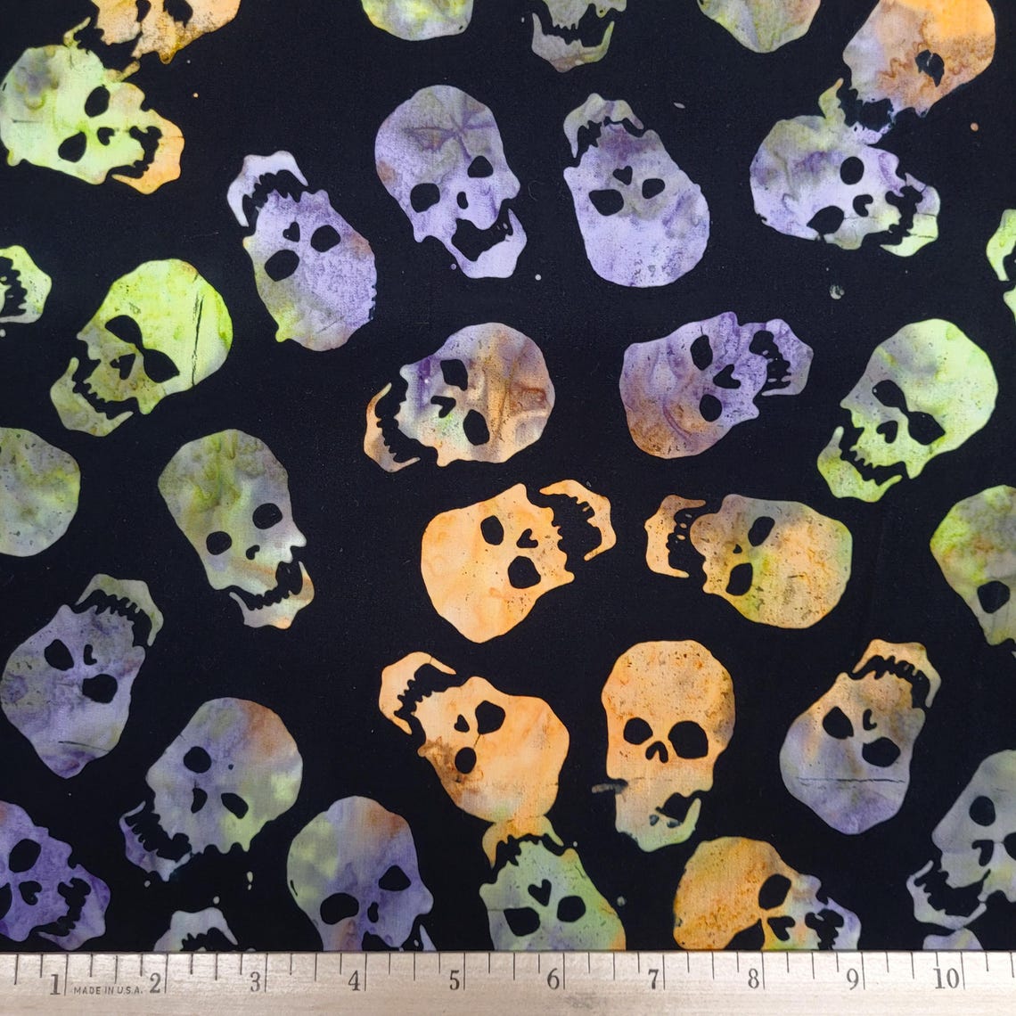 Tonga Batik Fabric Haunted Collection Haunted Scary Skulls in Black 100 ...