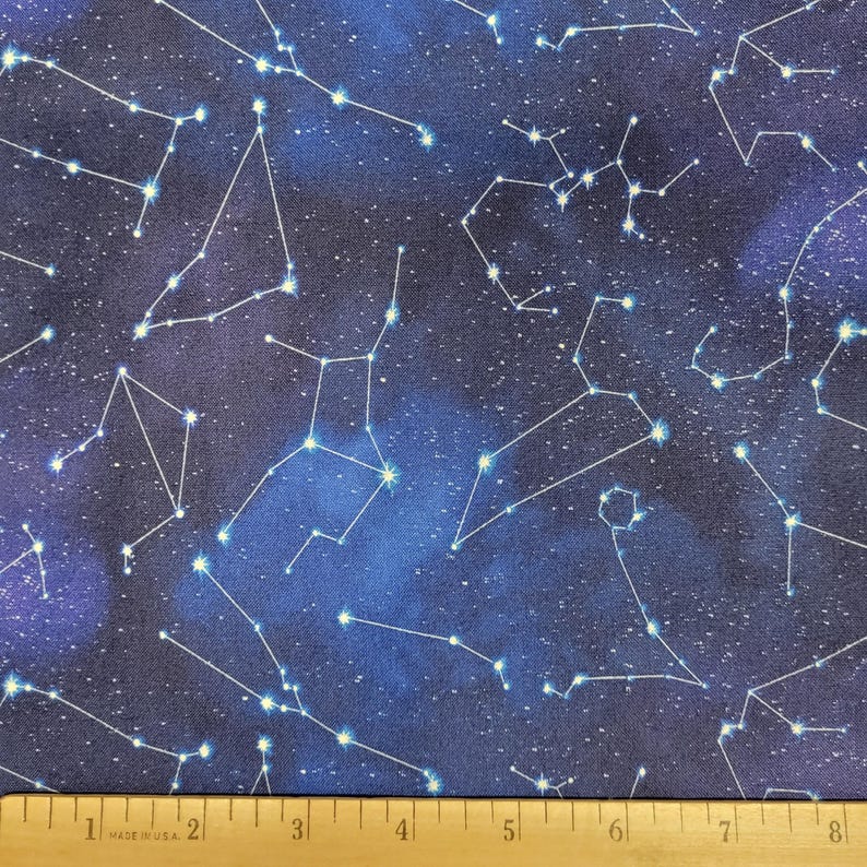 Space Fabric in Space Royal Constellations in Multi 100% Cotton Fabric ...