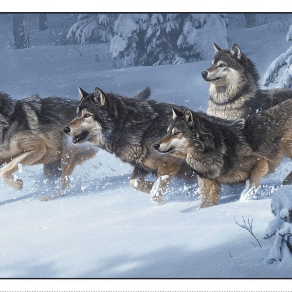 Wolf Fabric Panel - Etsy