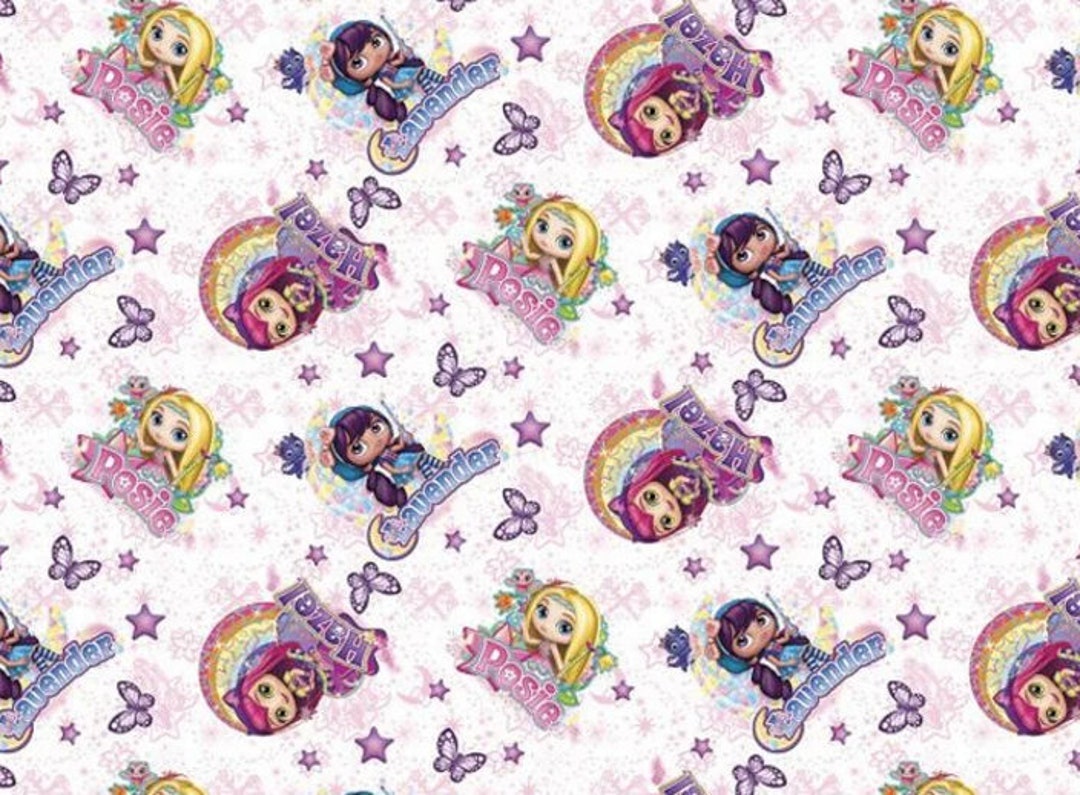 Nickelodeon Fabric Nelvana Little Charmers Friends in White 100% Cotton ...
