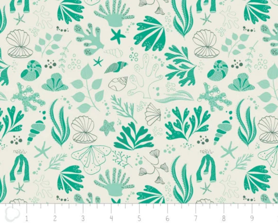 Under the Sea Fabric Creatures in Turquoise Premium Quality 100% Cotton ...
