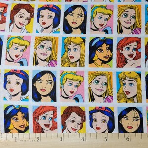 Disney Princess Grid Faces Fabric 100% Cotton Fabric From Springs ...