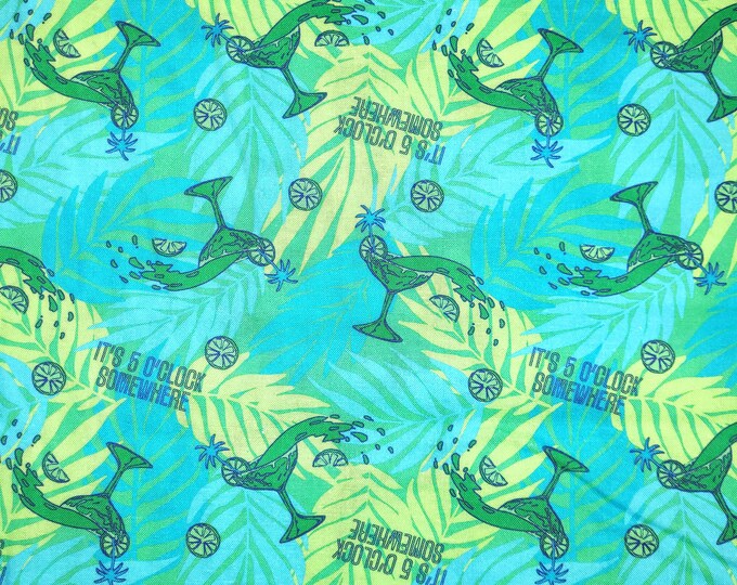 Jimmy Buffet Margaritaville Margarita Toss in Green 100% Cotton Fabric ...