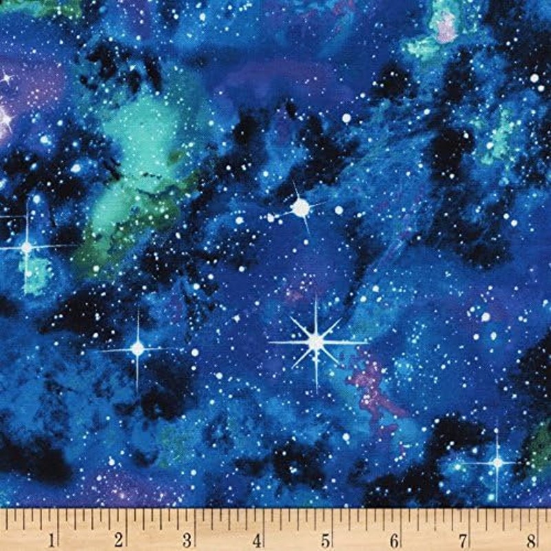 Blue Galaxy Cotton Fabric - Etsy