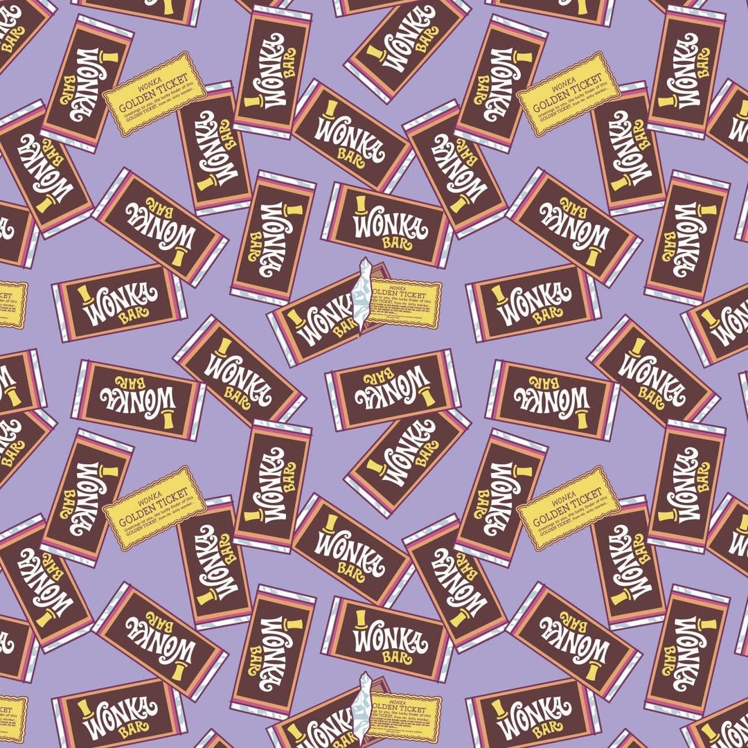 Willy Wonka Fabric Wonka Bars in Purple Premium Quality 100% Cotton ...