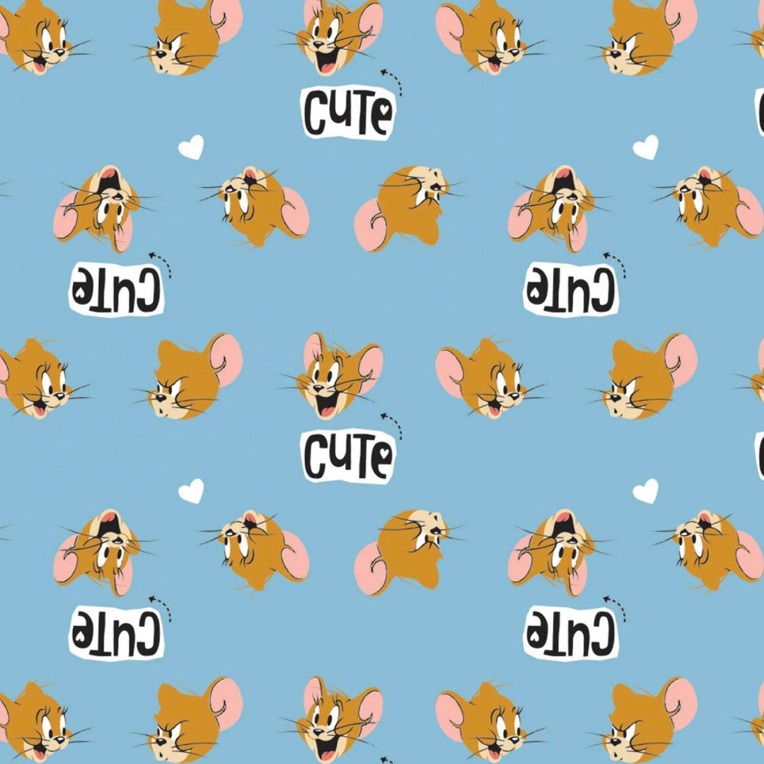 Tom and Jerry Fabric Cute Mouse in Blue Hanna-barbera Premium Quality ...