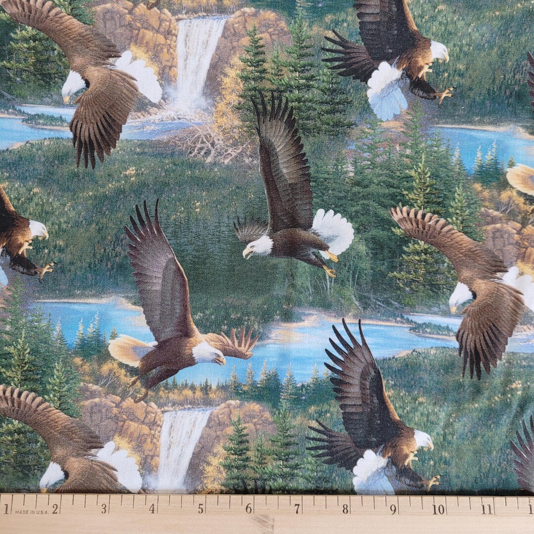 Wild Wings Fabric American Bald Eagle Somerset Point 100% Cotton Fabric ...