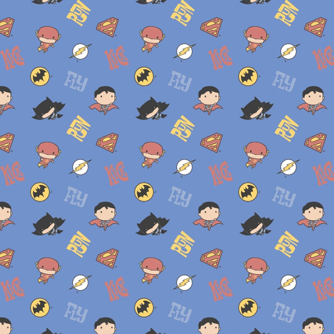 DC Comics Fabric Character Nursery Justice League Boy Editorial in Blue ...