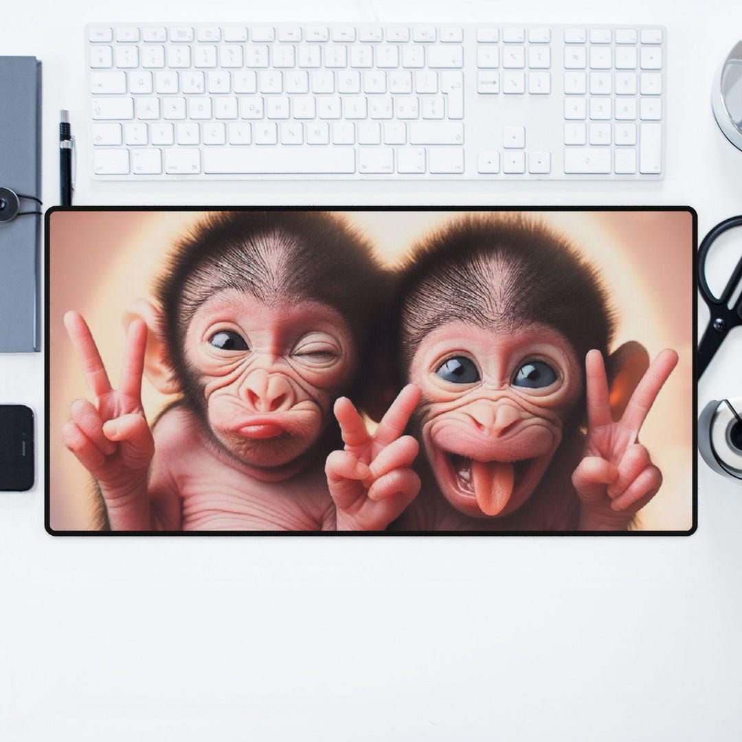 Cheeky Baby Monkeys Desk Mat - Etsy