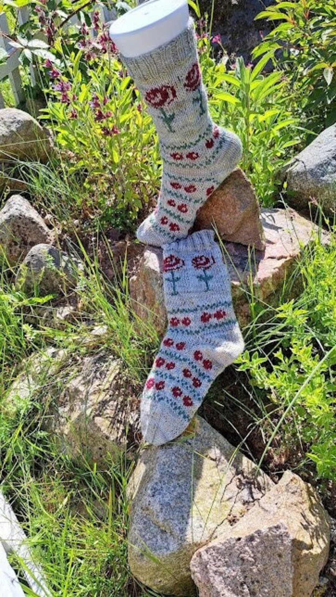 Rose Sock, Socks Knitting Pattern, German Instructions, - Etsy