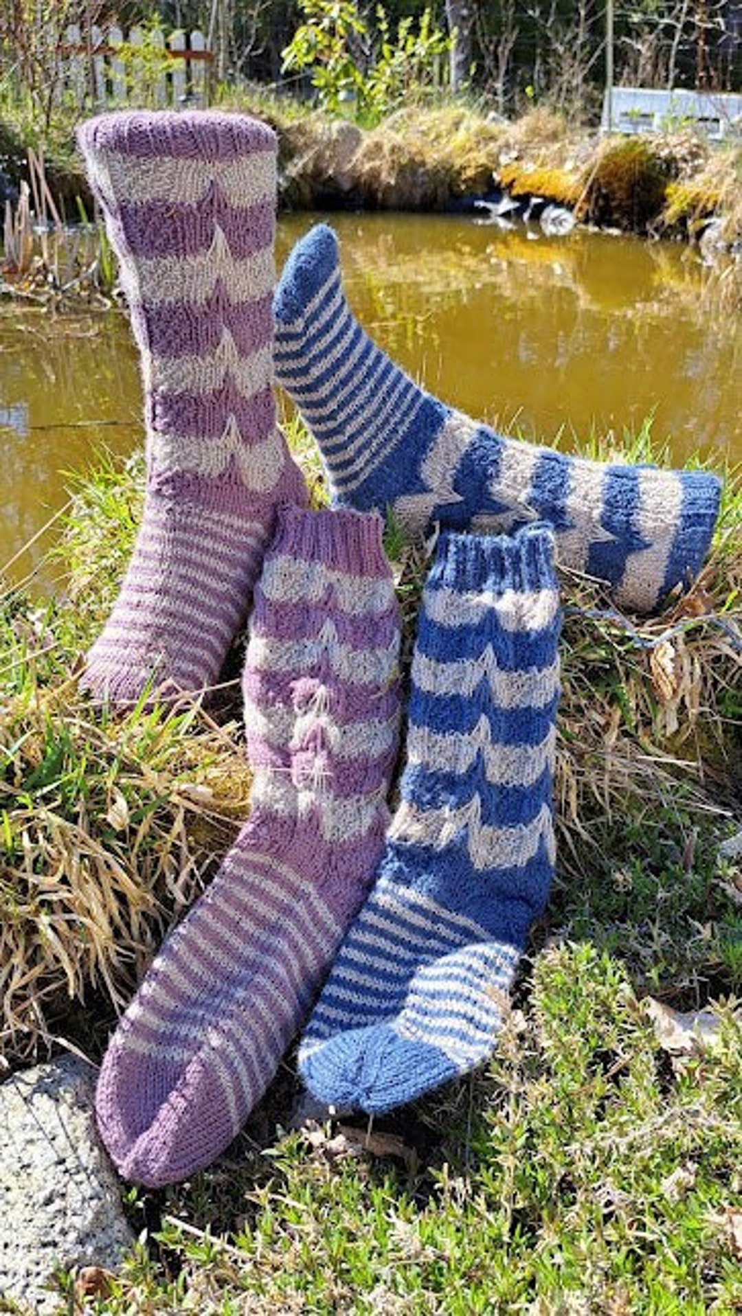 Socks Knitting Instructions "raised Stitches" Digital Product, Language ...