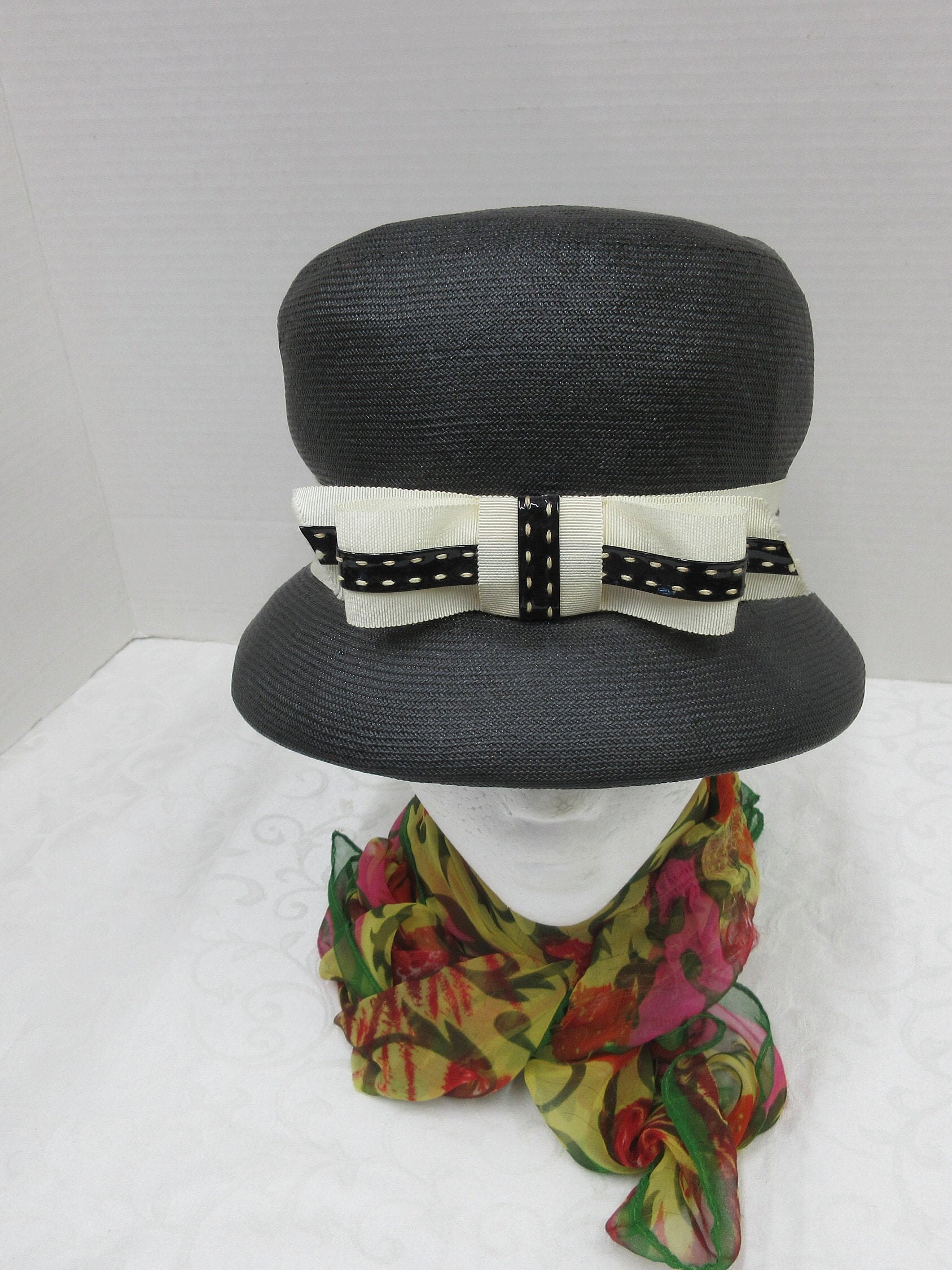 Mod 1960s Hat Formal Hat Straw Hat Bucket Hat Vintage Hat - Etsy