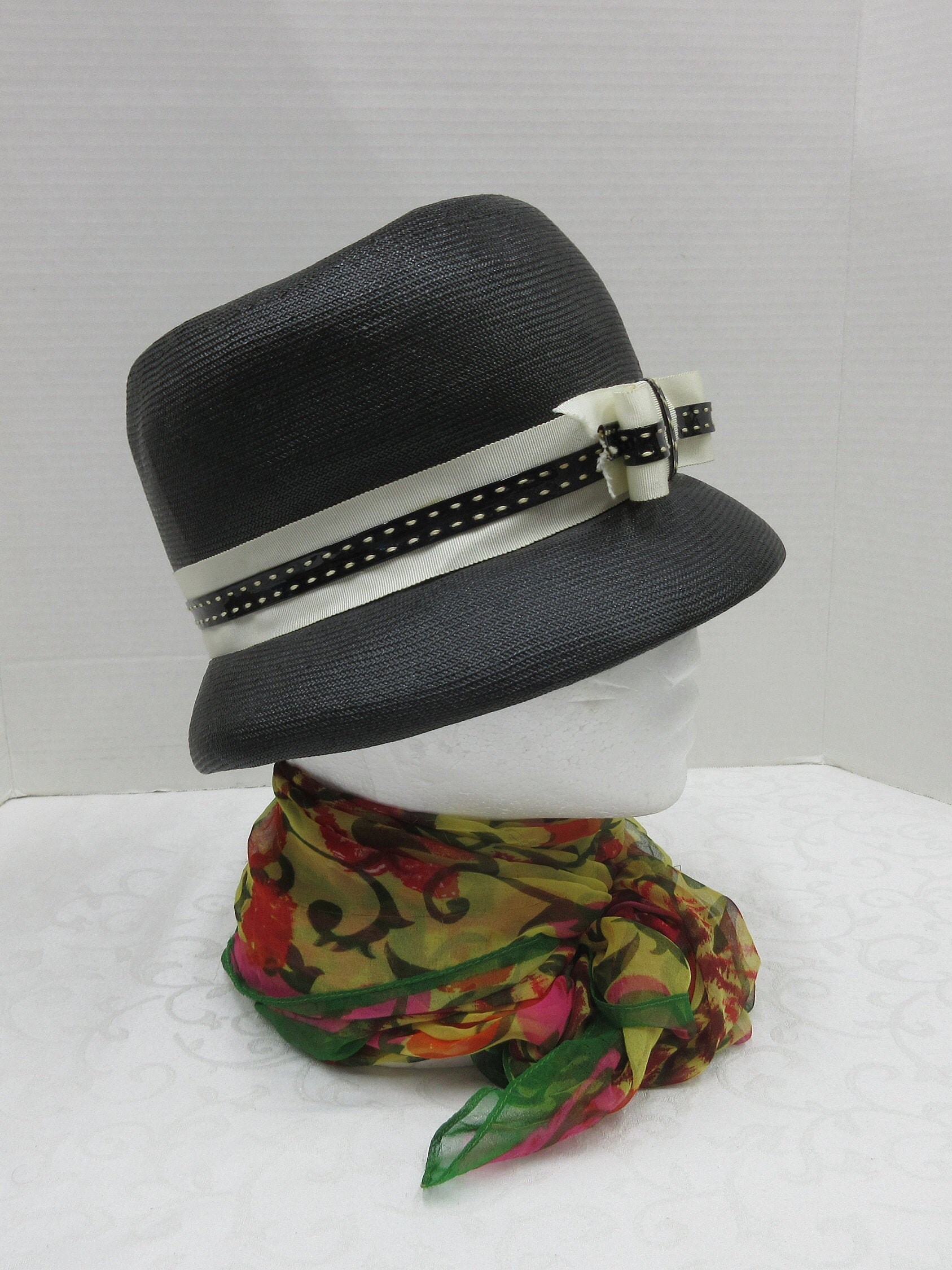 Mod 1960s Hat Formal Hat Straw Hat Bucket Hat Vintage Hat - Etsy