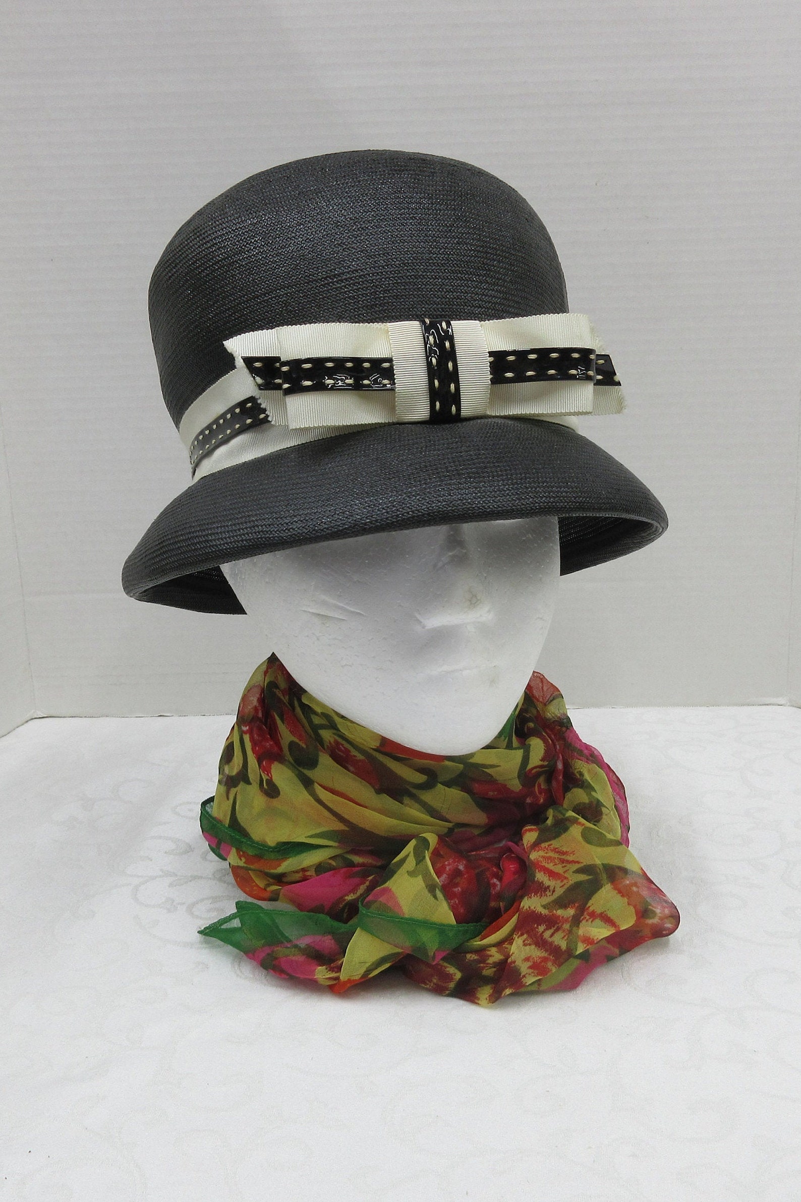 Mod 1960s Hat Formal Hat Straw Hat Bucket Hat Vintage Hat - Etsy