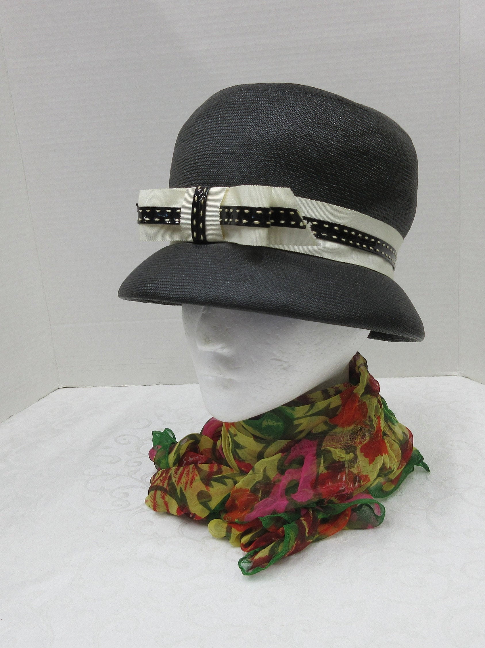 Mod 1960s Hat Formal Hat Straw Hat Bucket Hat Vintage Hat - Etsy