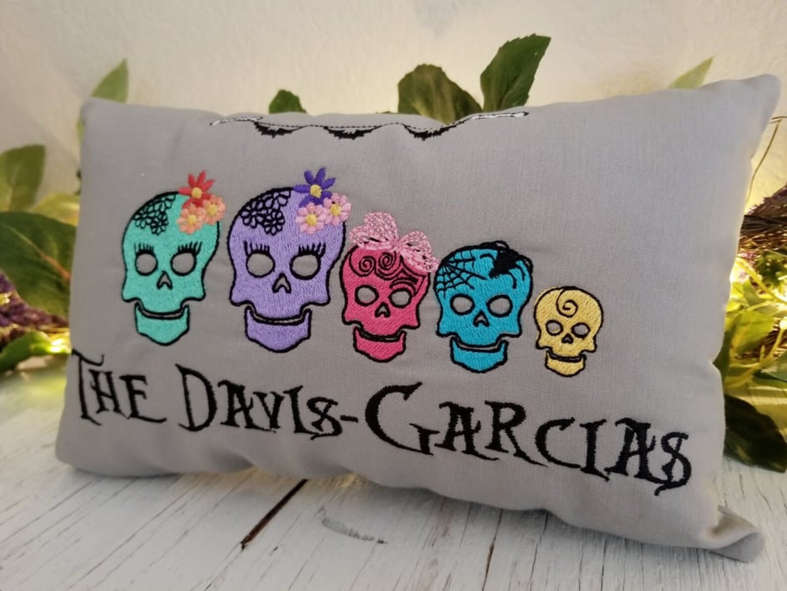 Two Moms Sugar Skull Family Tree Pillow - Gay Pride Family Gift ...