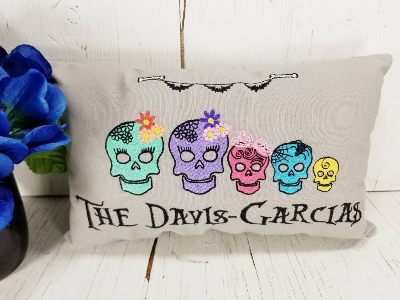 Two Moms Sugar Skull Family Tree Pillow Gay Pride Family | Etsy