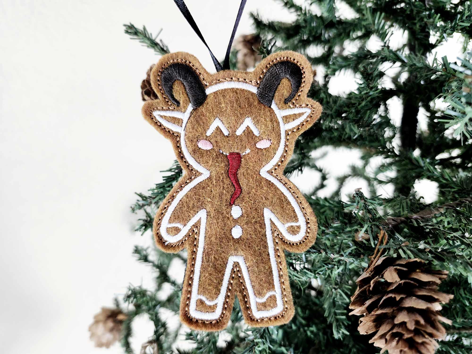 Krampus Gingerbread Embroidered Felt Ornament: Merry Creepmas Gift - Etsy