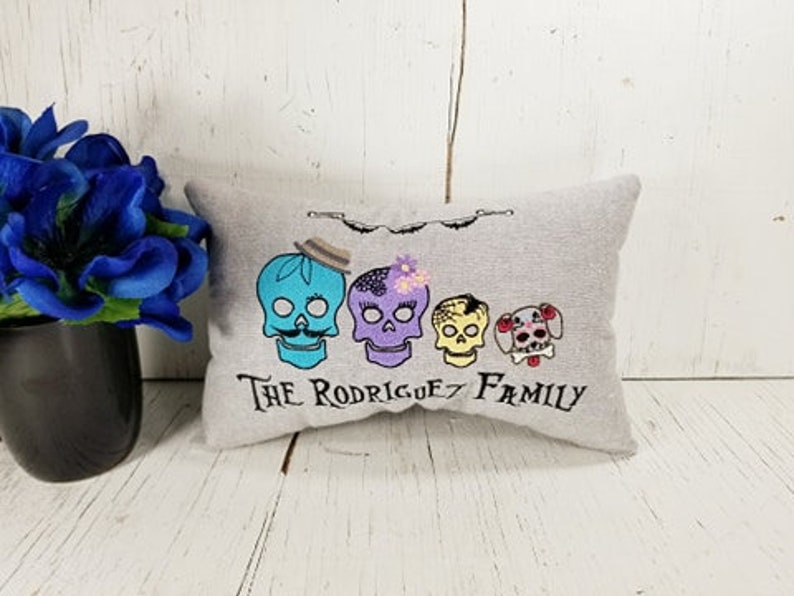 Skull Family Tree Pillow Personalized Embroidered Family - Etsy