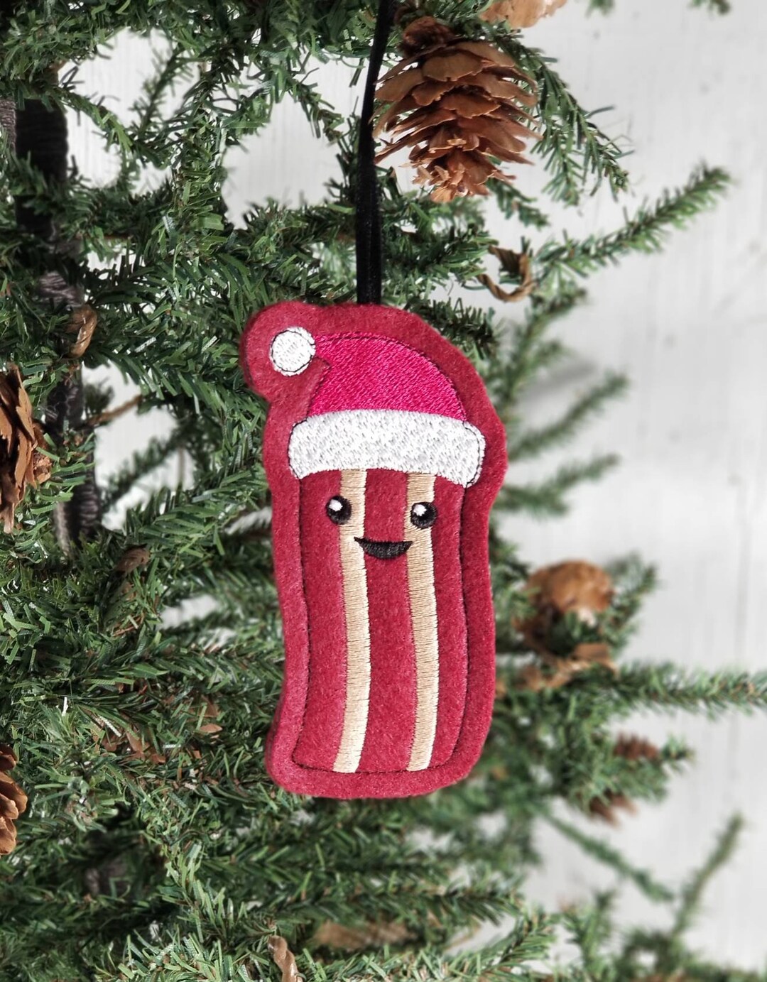 Santa Bacon Christmas Ornament - Gift for Chef - Christmas Tree Decor ...