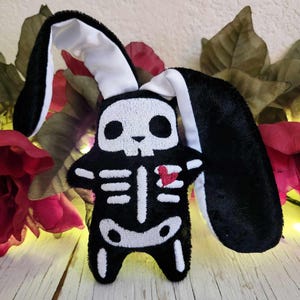 Skelly Bunny Plushie - Creepy Cute Halloween Skeleton Stuffie ...
