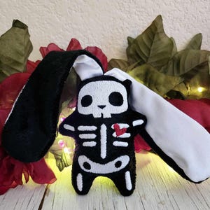 Skelly Bunny Plushie - Creepy Cute Halloween Skeleton Stuffie ...