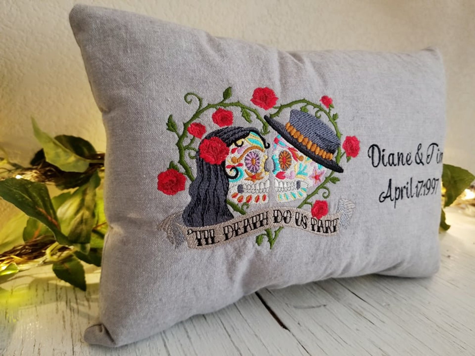 Anniversary Gift Personalized Embroidered Mini Pillow Dia - Etsy