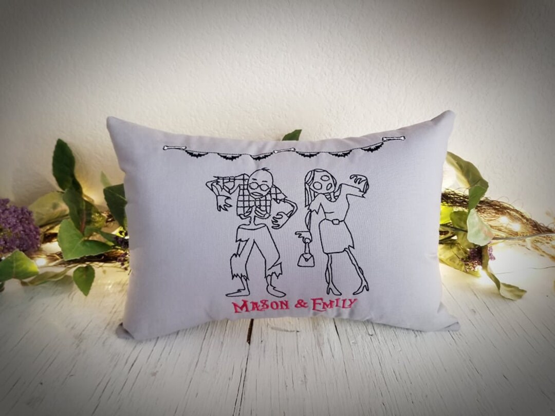 Personalized Zombie Family Pillow – Embroidered Keepsake Gift - Etsy