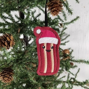 Santa Bacon Christmas Ornament - Gift for Chef - Christmas Tree Decor ...