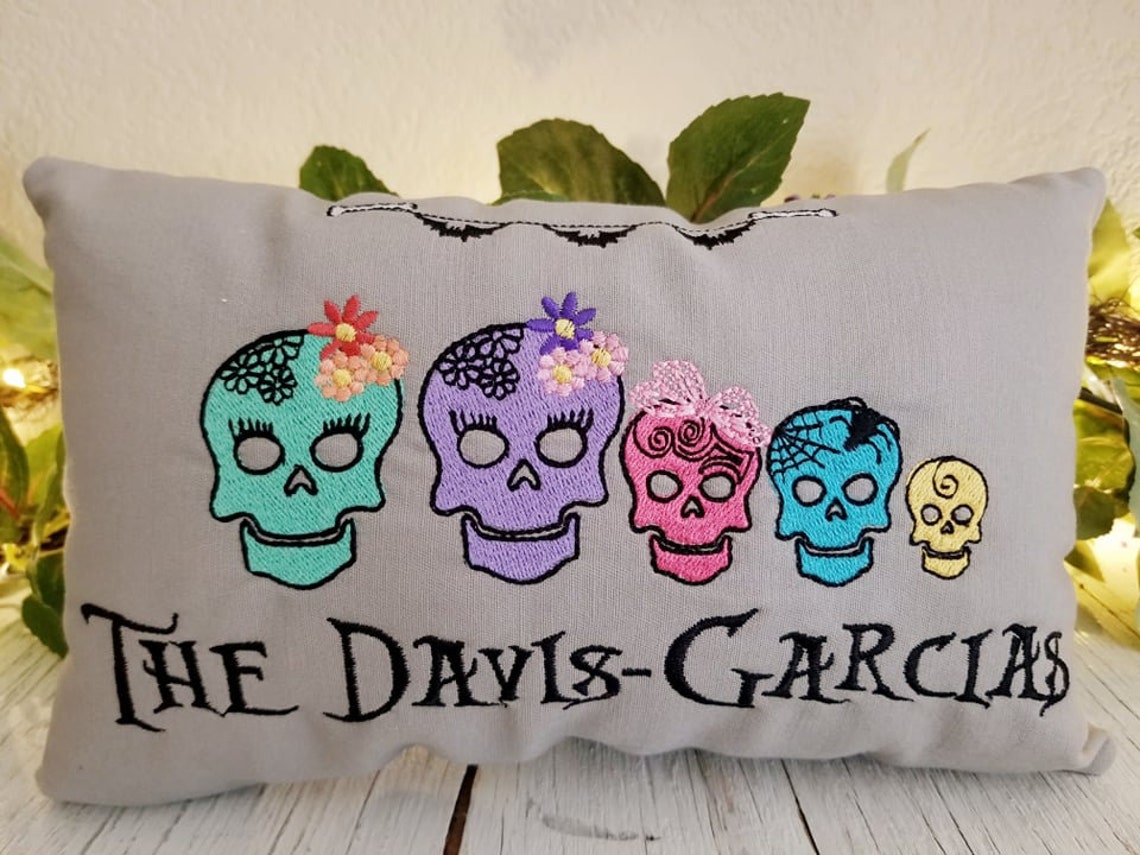 Two Moms Sugar Skull Family Tree Pillow - Gay Pride Family Gift ...