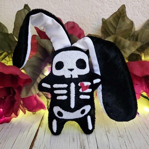 Skelly Bunny Plushie - Creepy Cute Halloween Skeleton Stuffie ...
