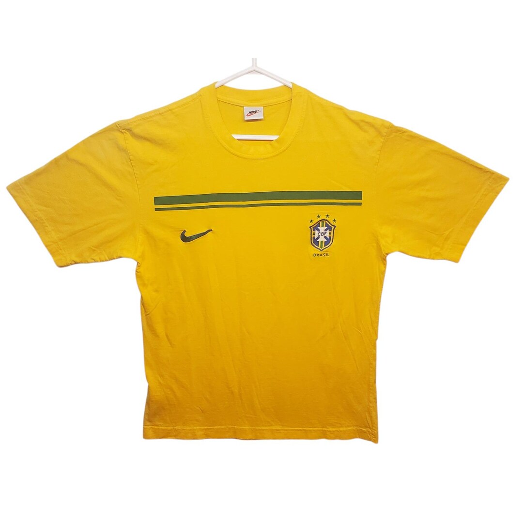 90s Nike Brazil Football USA Made Embroidered T-shirt Size M Licensed ...