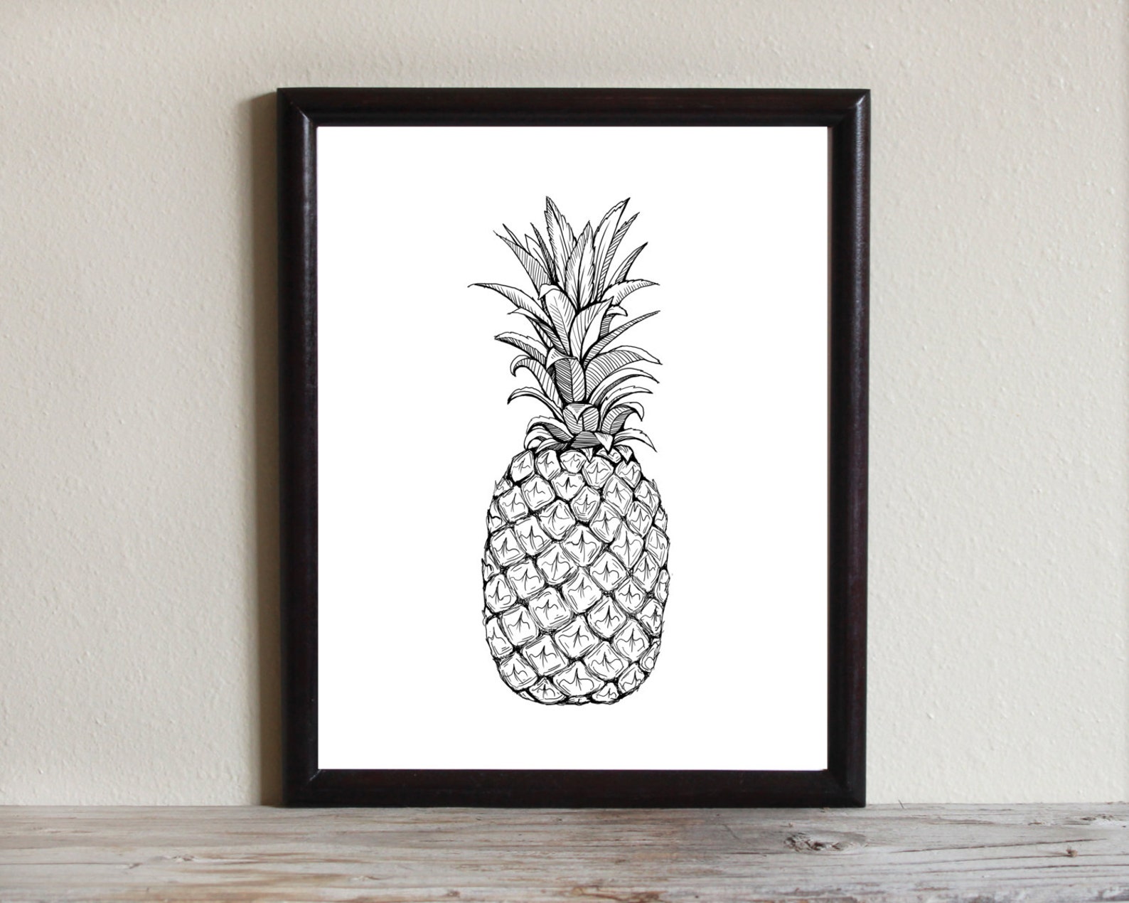 Pineapple Drawing Instant Download Printable Art, Pineapple Drawing ...