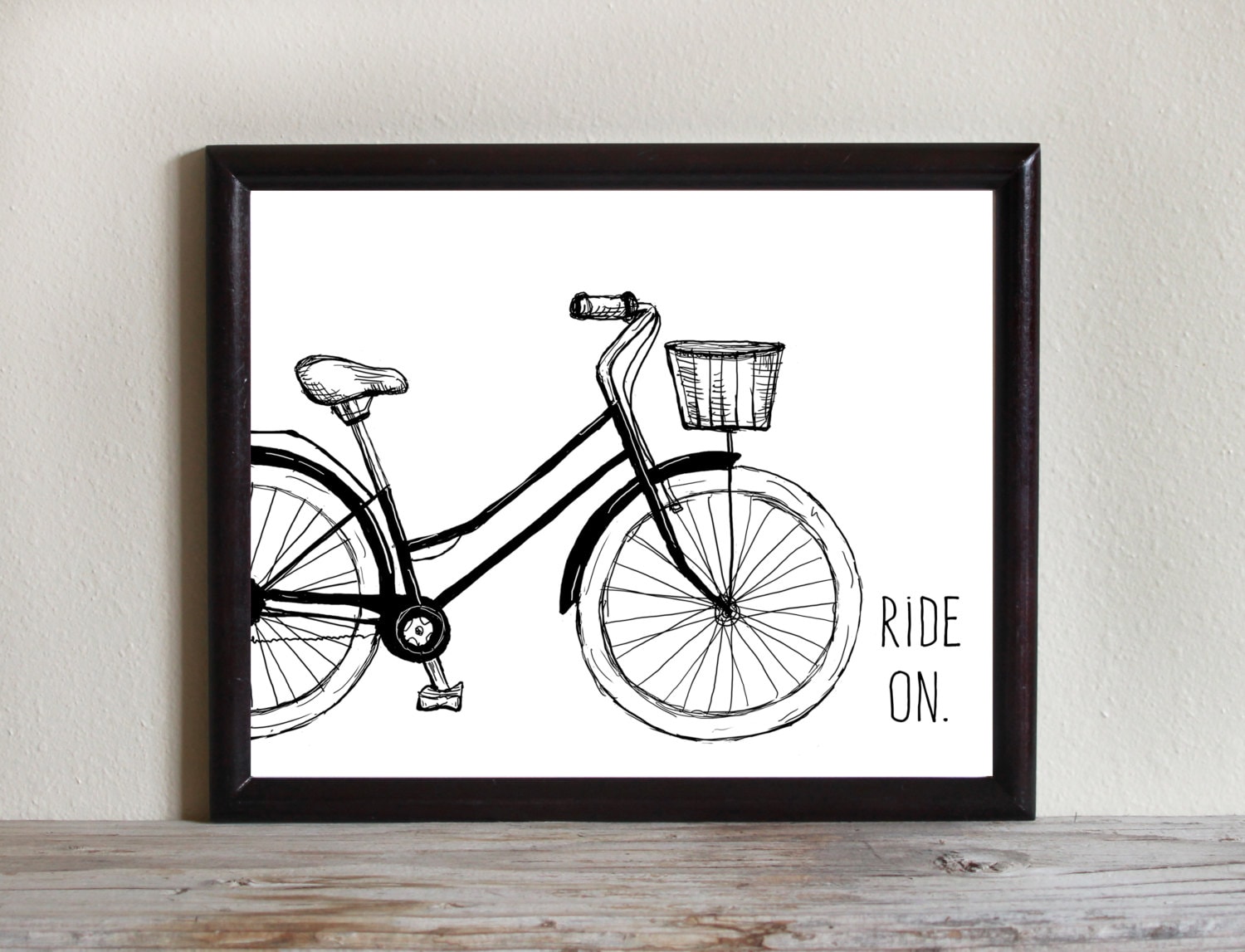 Bicycle Print, Instant Download Printable Art, Bike Drawing ...