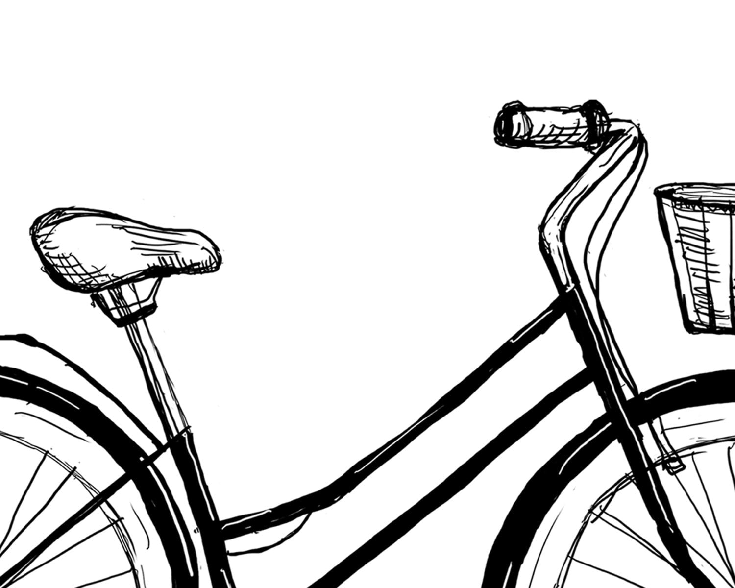 Bicycle Print, Instant Download Printable Art, Bike Drawing ...