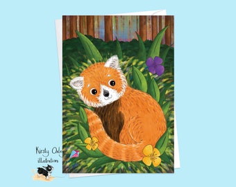 Red Panda Thank You Card - Etsy