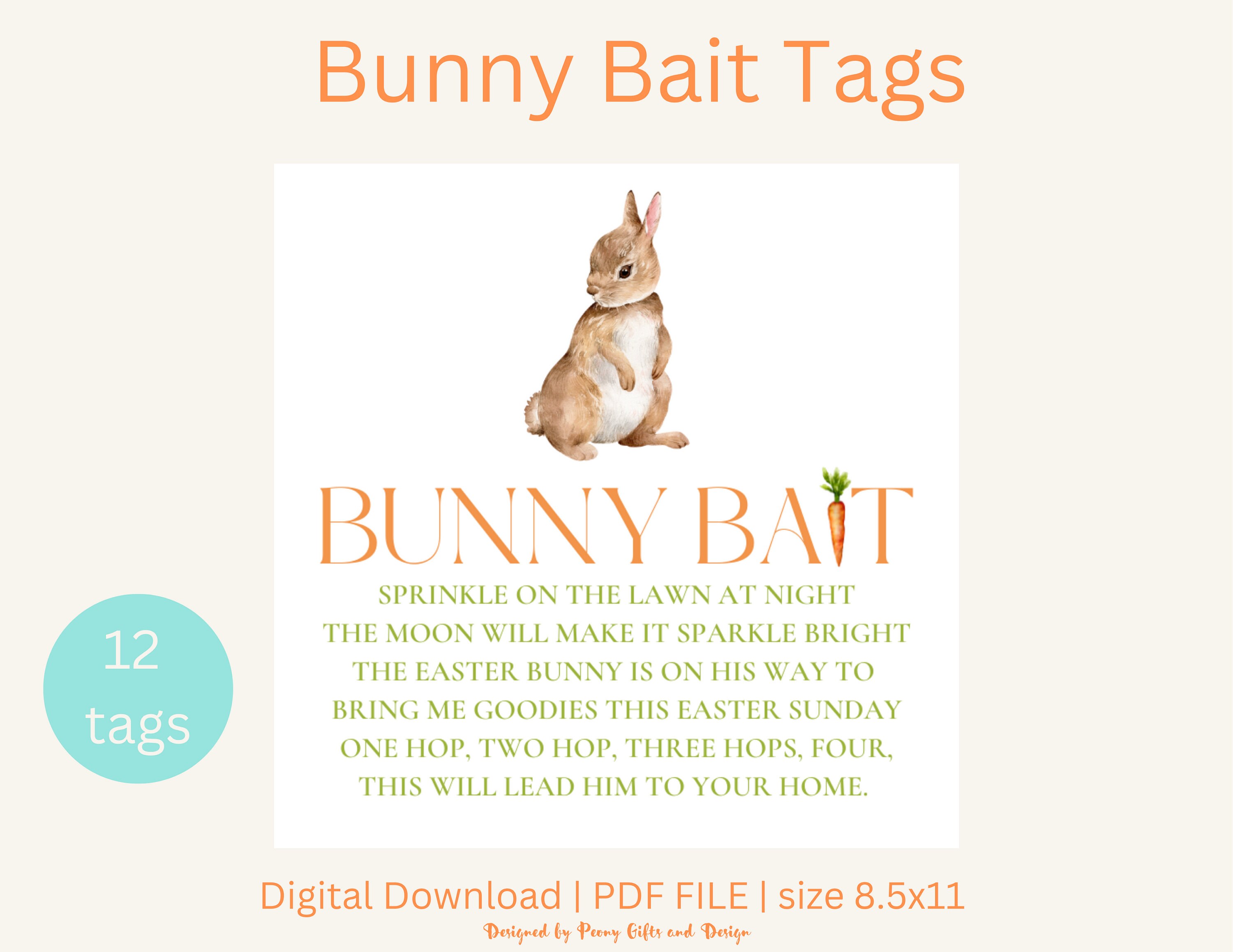 Printable Bunny Bait Tags|| Digital Download Easter Bunny Bait ...