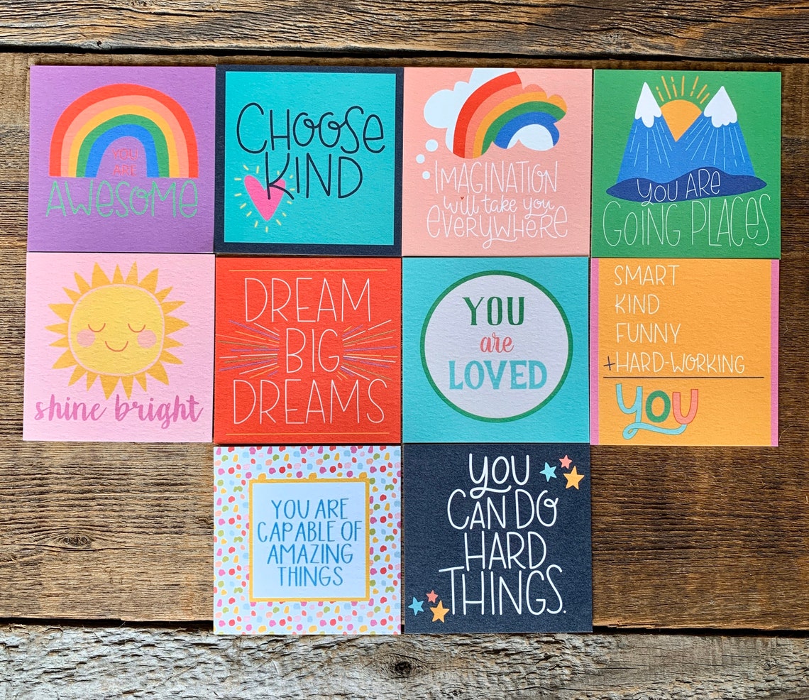 Inspirational Notes Lunch Box Notes Notes for Kids | Etsy