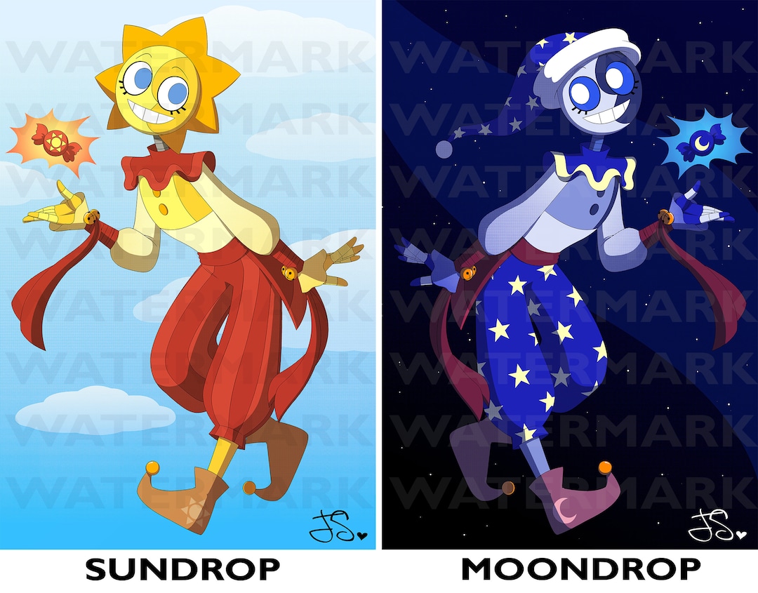 FNAF Security Breach: Sundrop and Moondrop Posters - Etsy