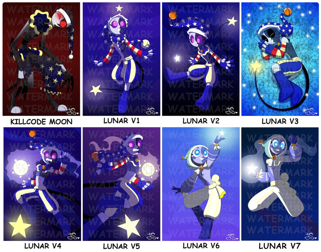 FNAF Security Breach: Killcode Moon and Lunar Sun and Moon Show Prints ...