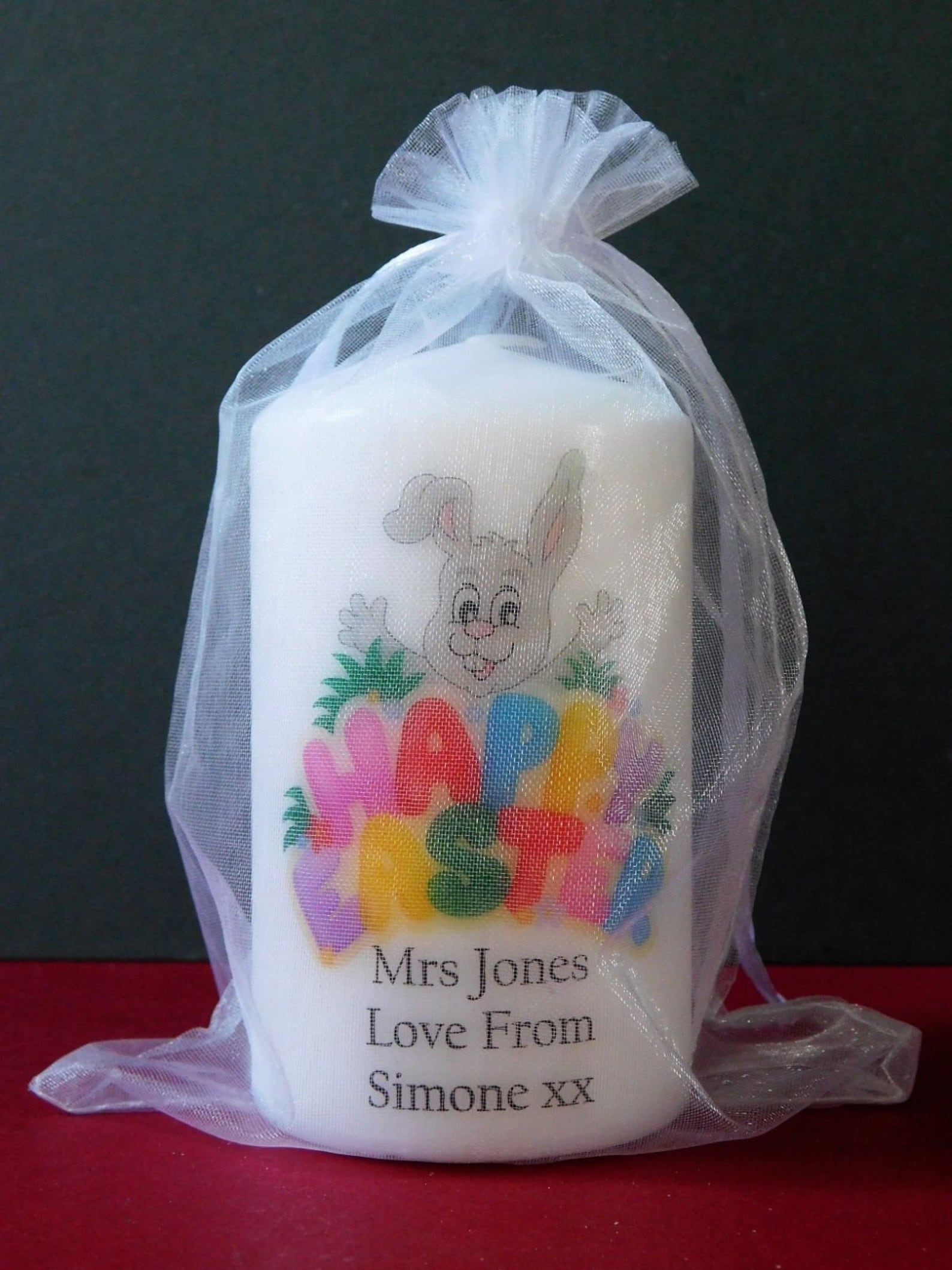 Personalised Happy Easter Candle With Bunny Wife Girlfriend - Etsy