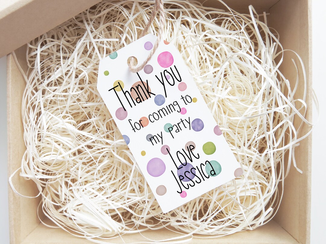 Personalised Birthday Gift Tags Pastel Watercolour Confetti Favour Tags ...