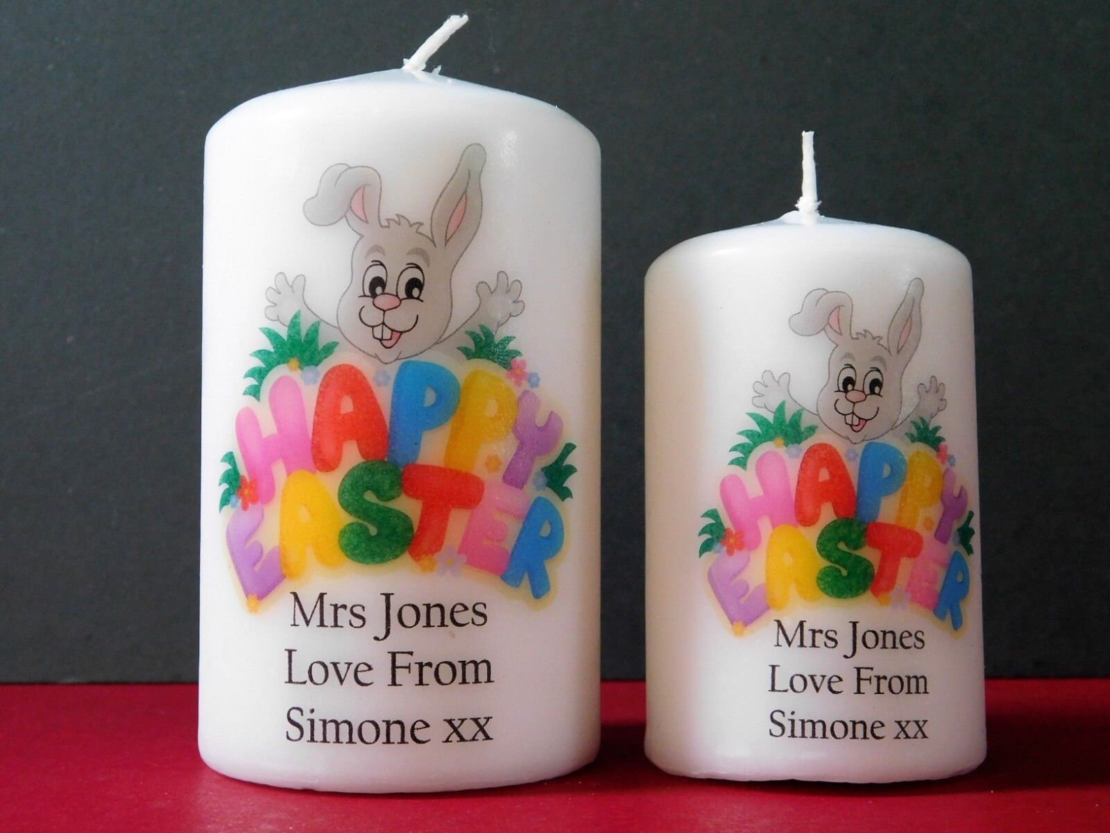 Personalised Happy Easter Candle With Bunny Wife Girlfriend - Etsy