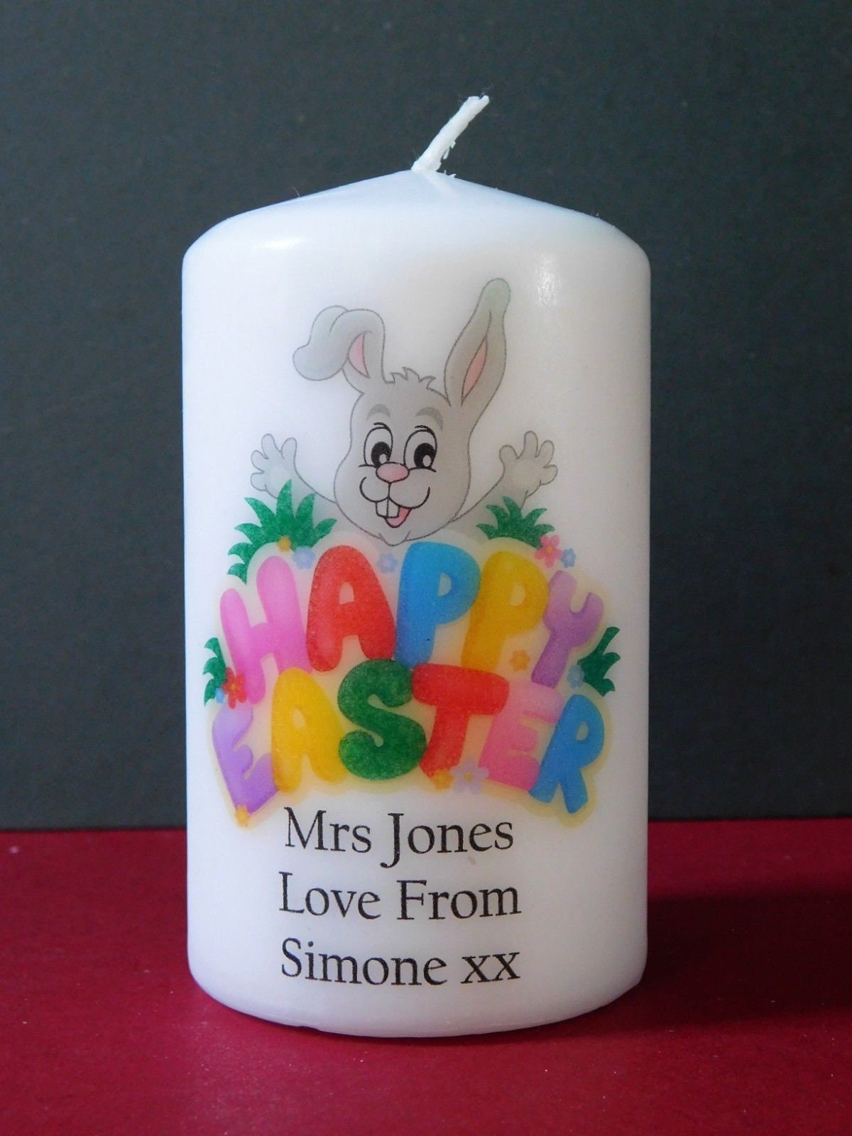 Personalised Happy Easter Candle With Bunny Wife Girlfriend - Etsy