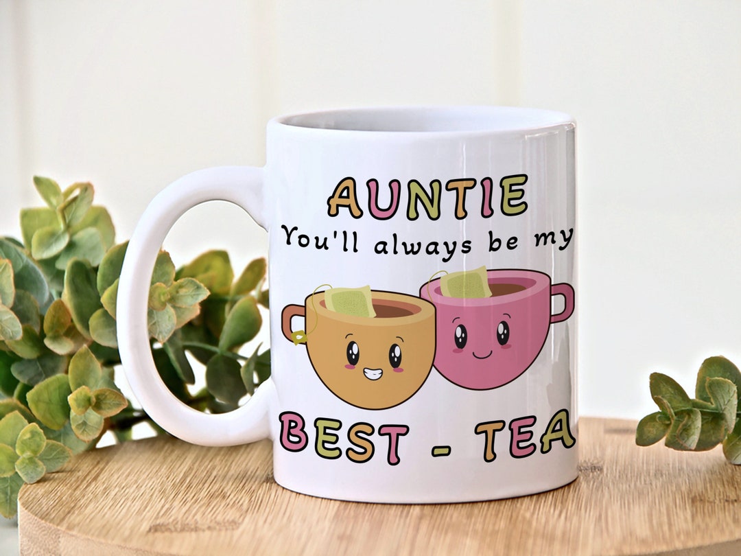 Personalised Best Tea Auntie Mug | Custom Name Gift for Tea Lovers ...