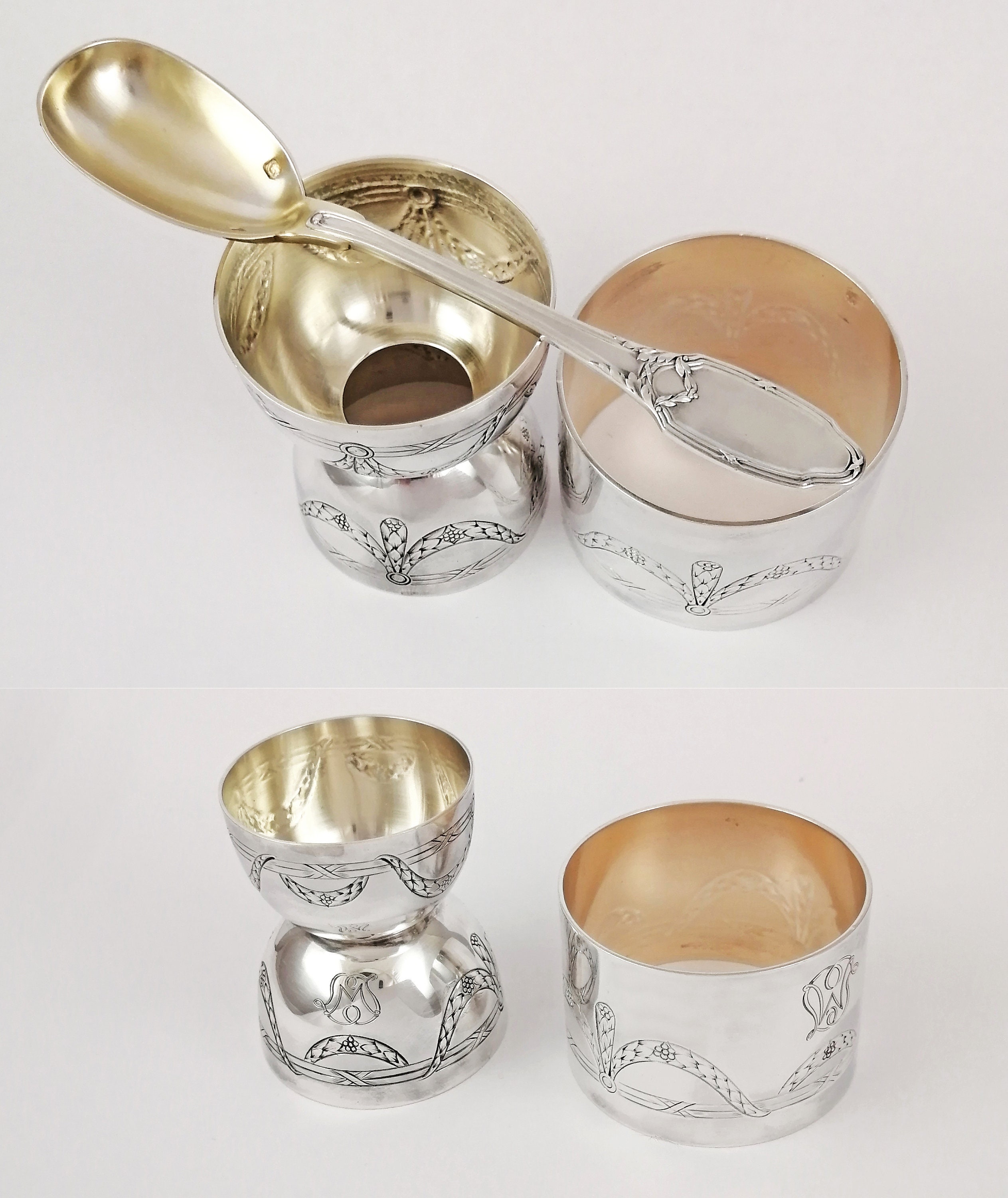 Boxed French Sterling Silver Breakfast Set: Egg Cup Spoon and - Etsy