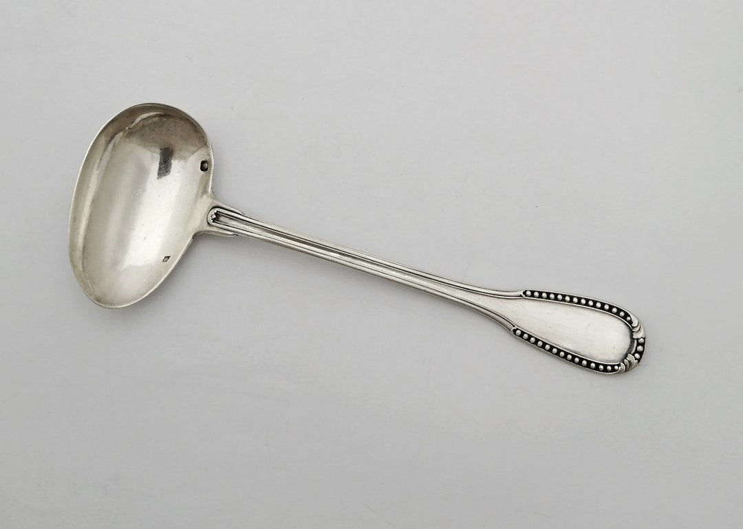 Small Antique French Sterling Silver Ladle Cream, Gravy Ladle Beads ...