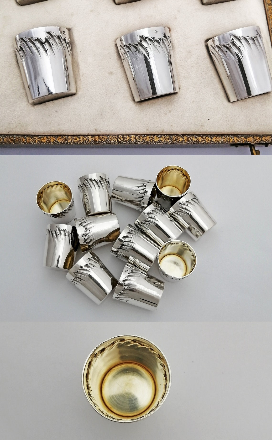 Boxed French Sterling Silver Liqueur Cups 12pc Rococo - Etsy