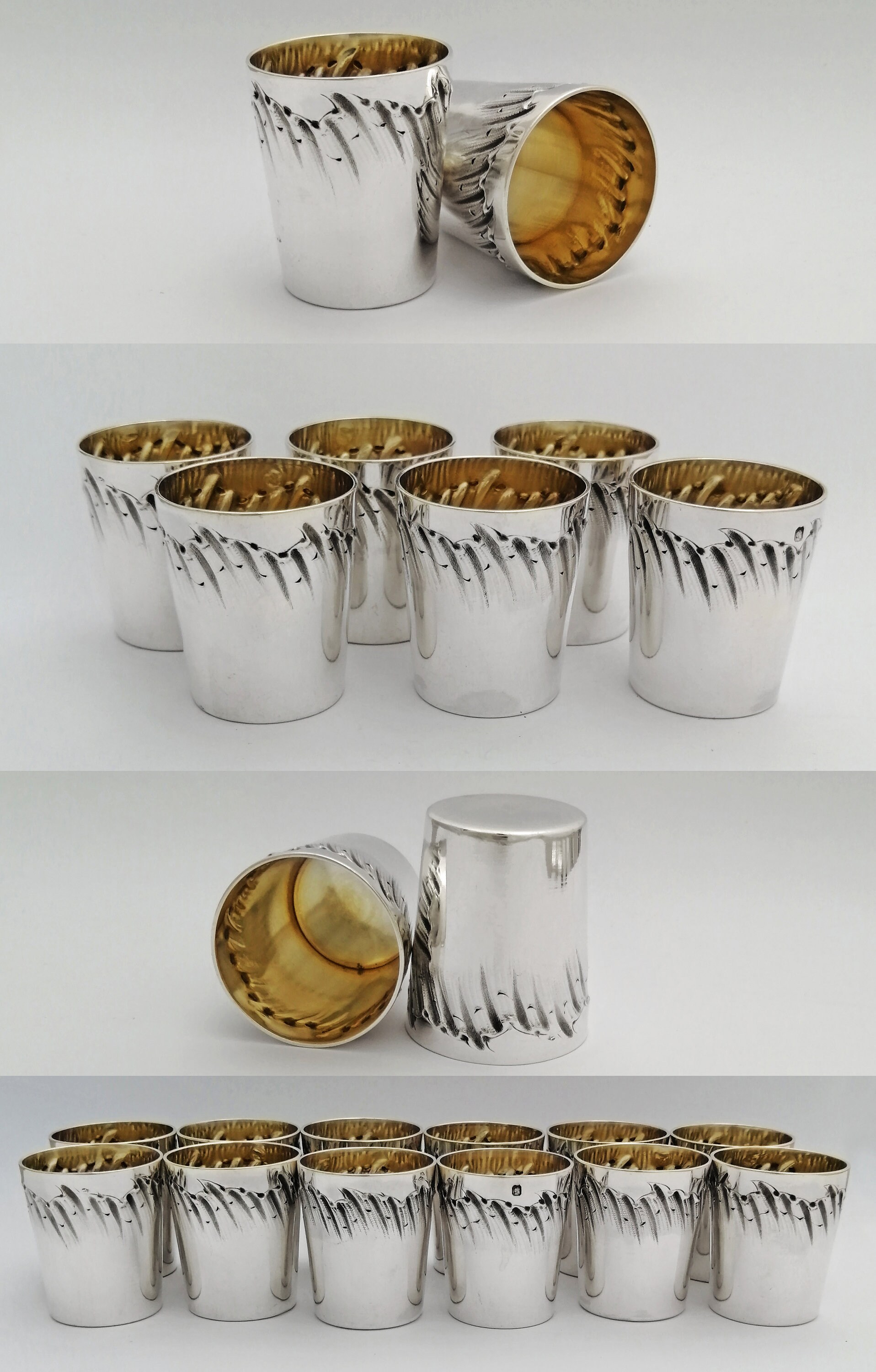 Boxed French Sterling Silver Liqueur Cups 12pc Rococo - Etsy