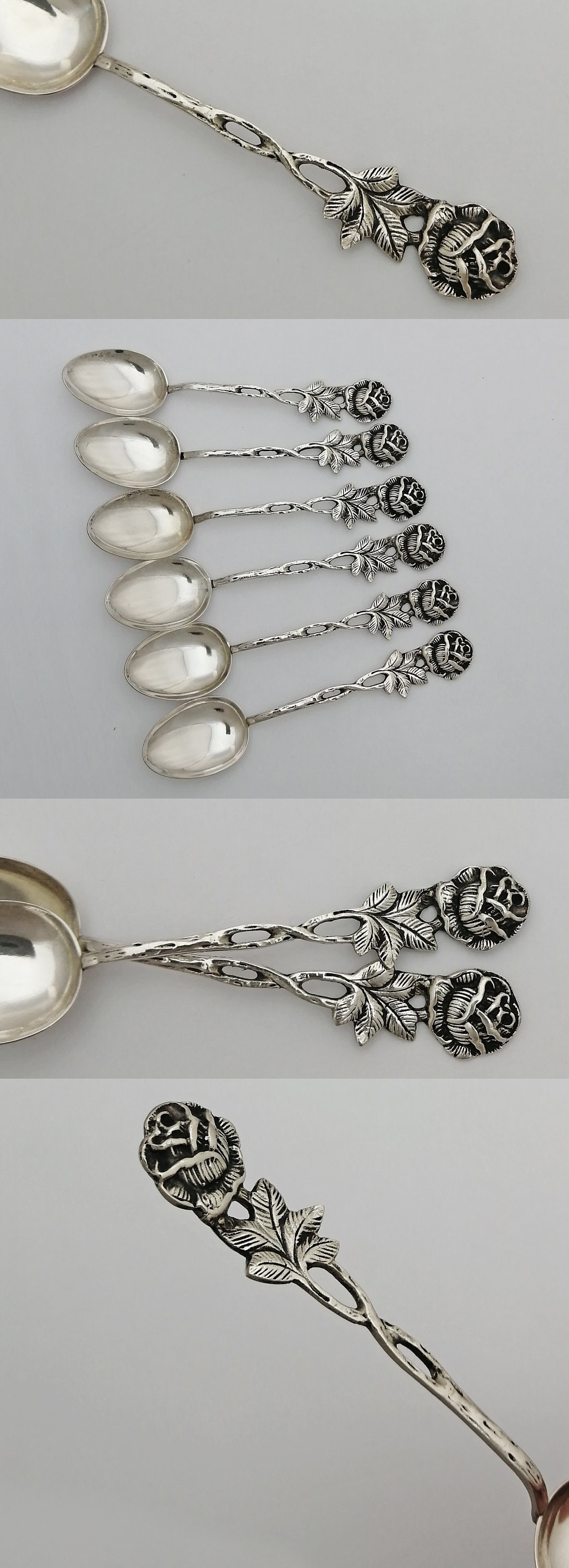 Boxed German .800 Solid Silver Spoons 6pc Hildesheimer - Etsy 日本